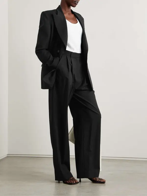SALON 1884 Salon'name': + Net Sustain Cecily Pleated Wool Wide-leg Pants