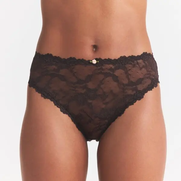 SKIMS Brief | Black | | Stretch Lace - Espresso