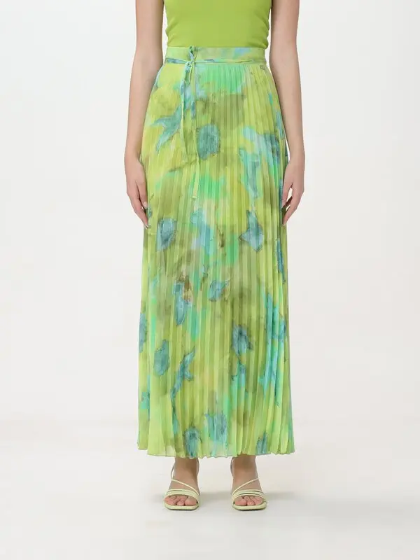 Liu Jo Pleated Floral Print Maxi Skirt