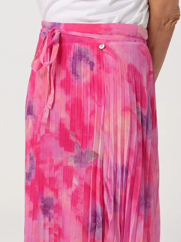 Liu Jo Pleated Floral Print Maxi Skirt
