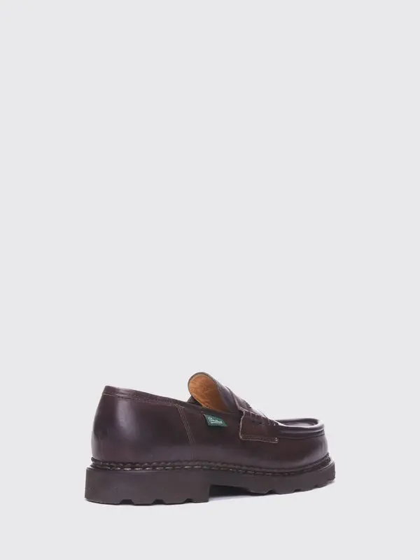 Paraboot Smooth Calfskin Penny Loafers With Rubber Sole - Brown