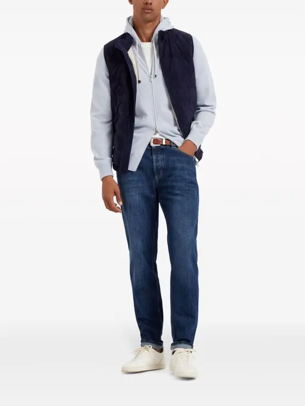 Brunello Cucinelli Zip-up Cashmere Hoodie - Blue