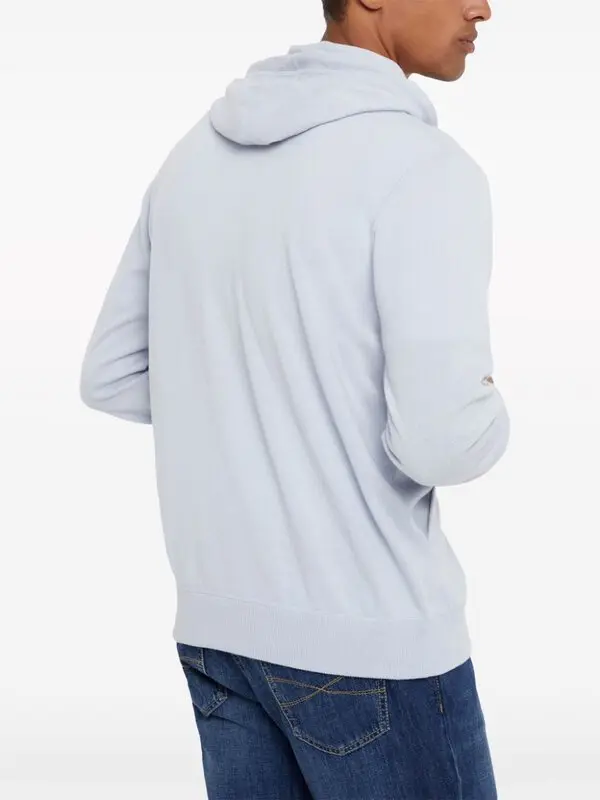 Brunello Cucinelli Zip-up Cashmere Hoodie - Blue