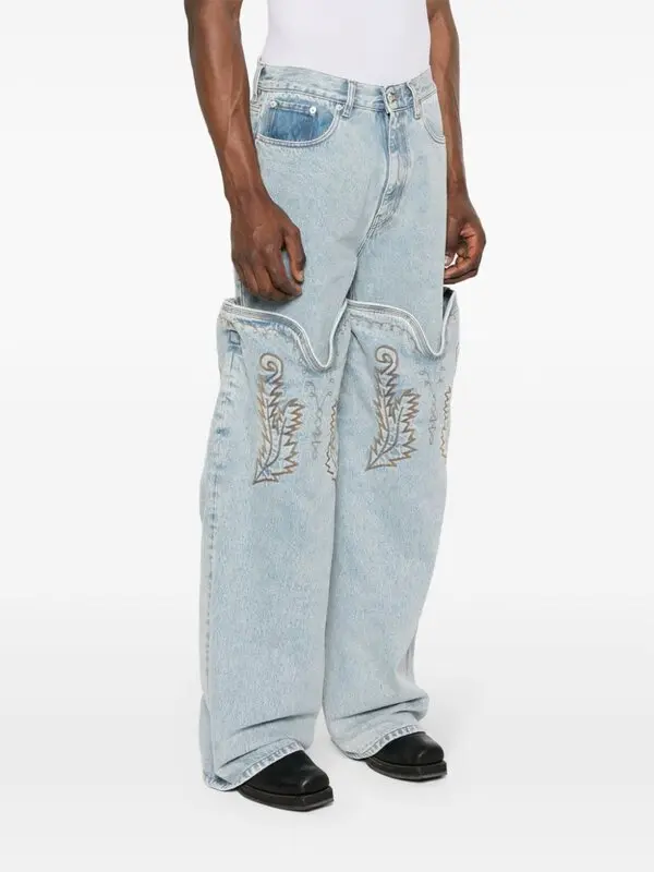 Y/Project Evergreen Maxi Cowboy Cuff Jeans In Blue - 84% Off
