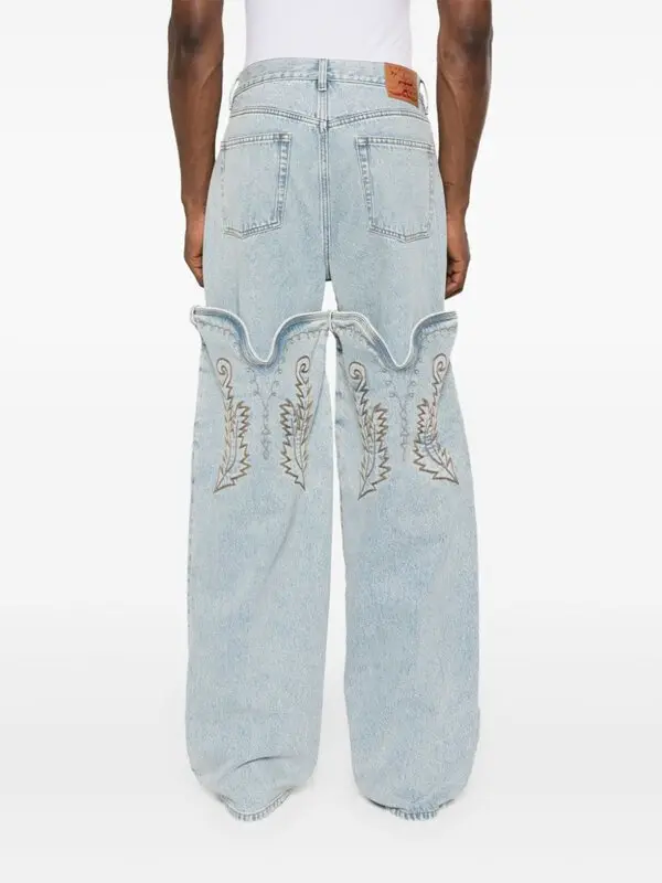 Y/Project Evergreen Maxi Cowboy Cuff Jeans In Blue - 84% Off