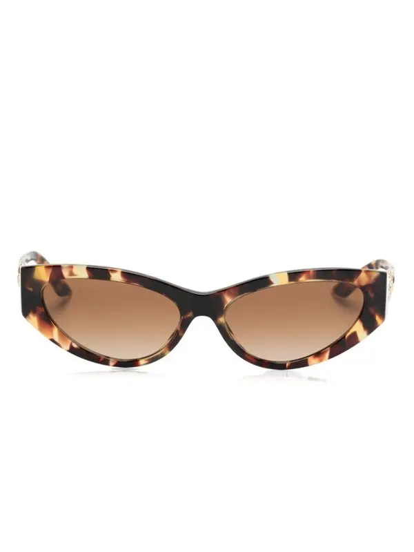 Versace Greca Strass Cat-eye Sunglasses - Brown