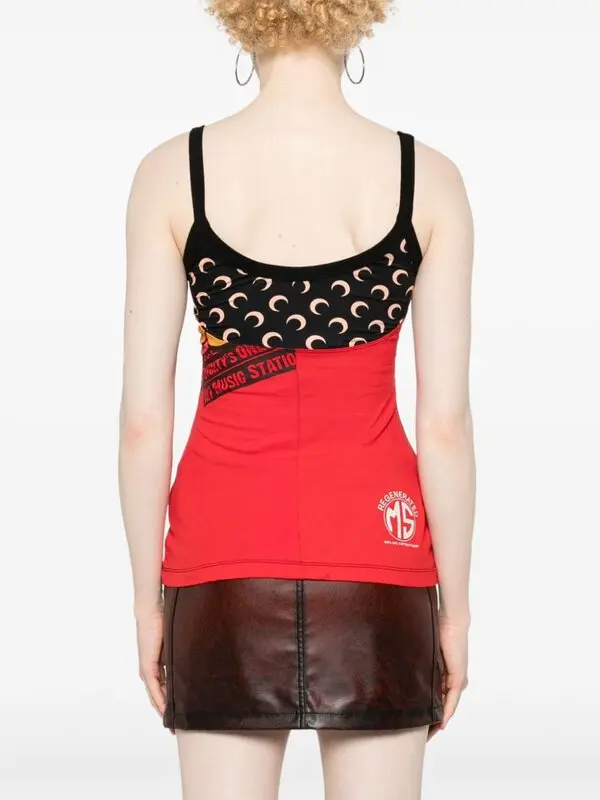 MARINE SERRE Regenerated Mix-print Sleeveless Top