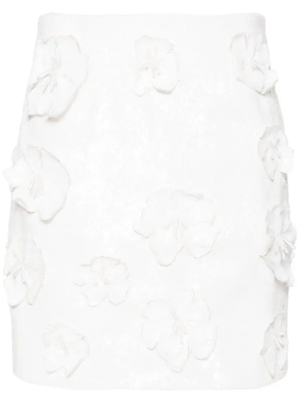 ROTATE BY BIRGER CHRISTENSEN Sequinned Miniskirt - White