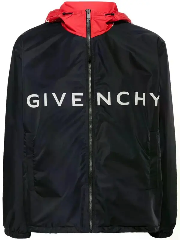 Givenchy Logo-print Hooded Jacket - Blue