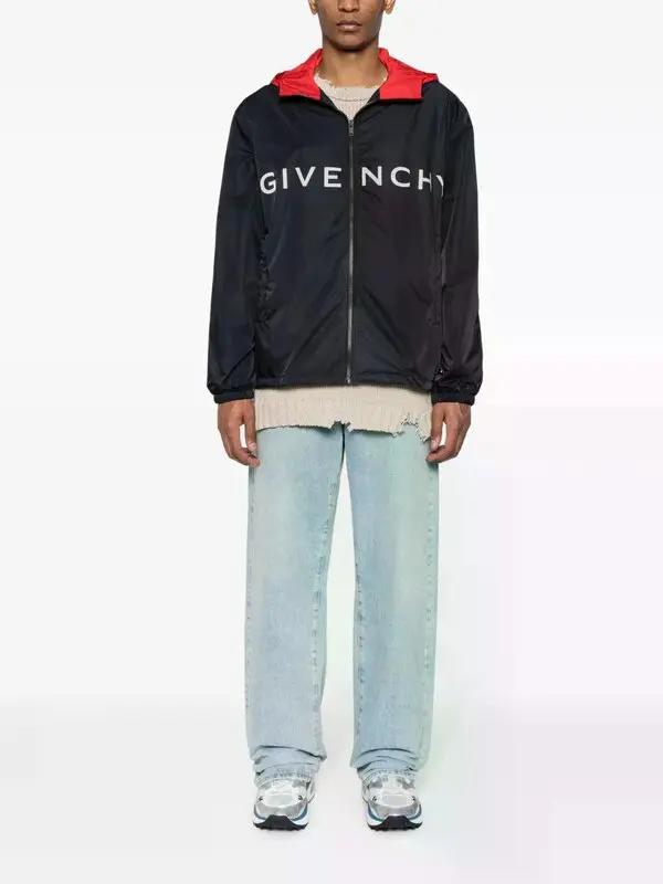 Givenchy Logo-print Hooded Jacket - Blue