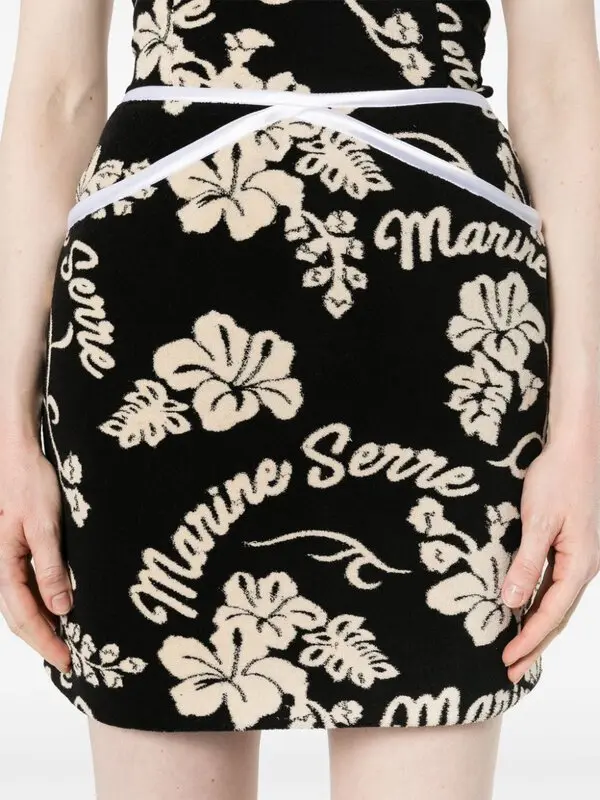 MARINE SERRE Patterned Jacquard Mini Skirt