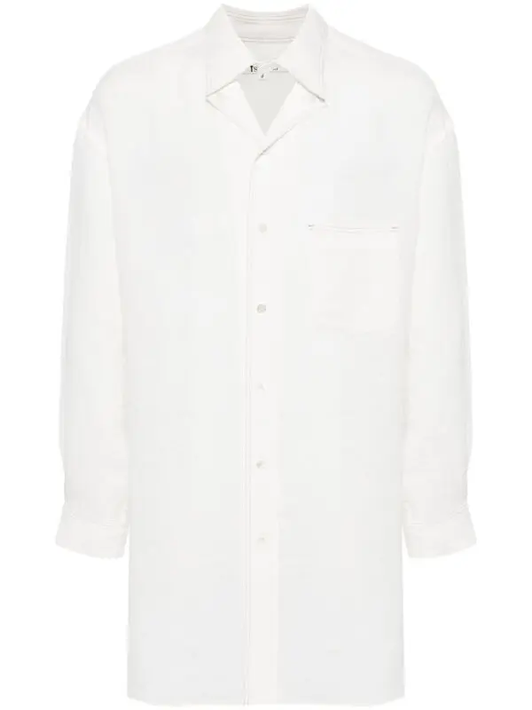 Yohji Yamamoto Contrast-stitching Linen Shirt