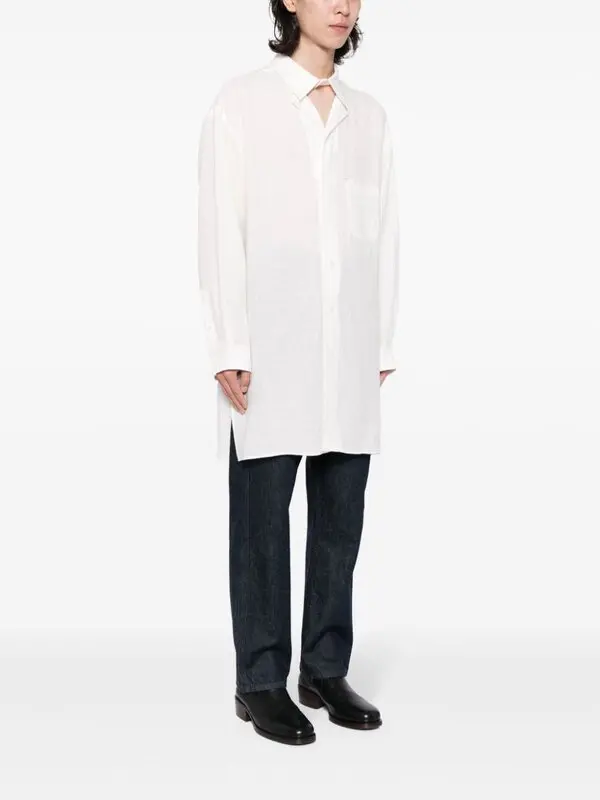 Yohji Yamamoto Contrast-stitching Linen Shirt