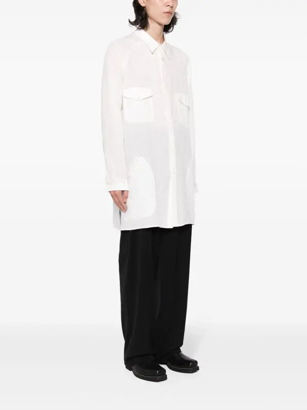 Yohji Yamamoto Contrast-stitching Linen Shirt