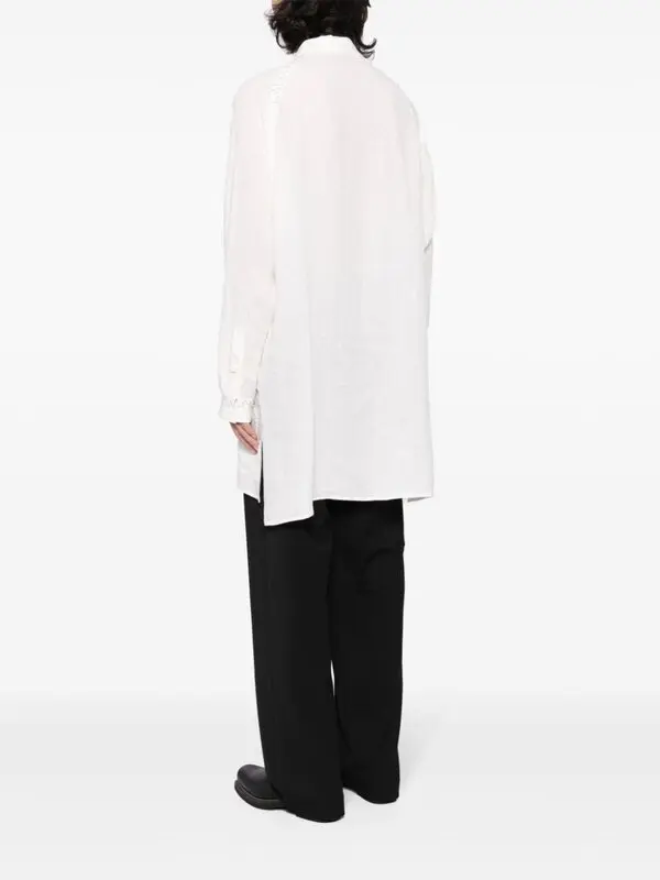 Yohji Yamamoto Contrast-stitching Linen Shirt