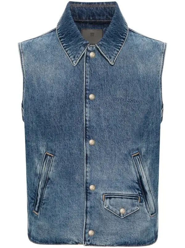 Givenchy Logo-embroidered Denim Vest