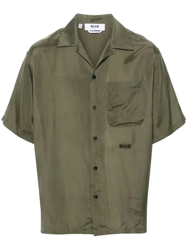 MSGM Logo-embroidered Shirt