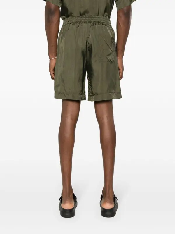 MSGM Embroidered-logo Track Shorts - Green