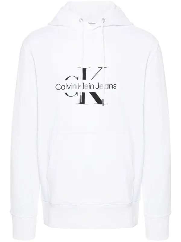 Calvin Klein Logo-print Cotton Hoodie - White