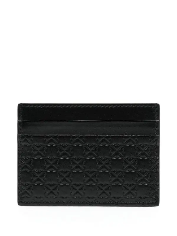 Off-White Monogram Leather Cardholder - Black