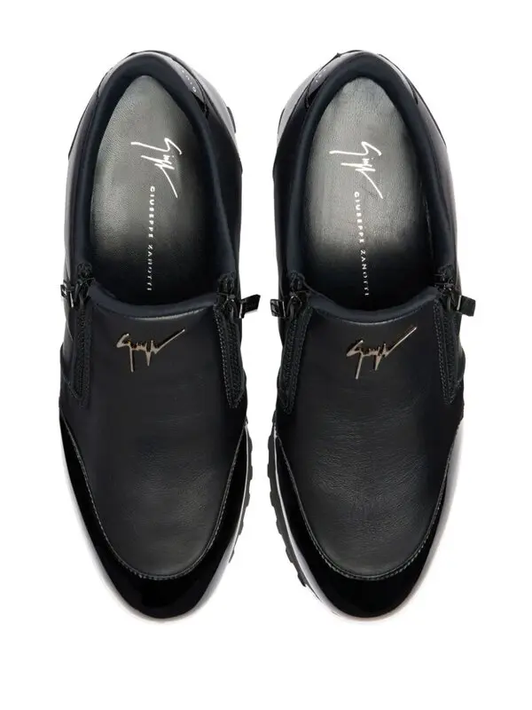 GIUSEPPE ZANOTTI Ilde Run Double-zip Low-top Sneakers - Black
