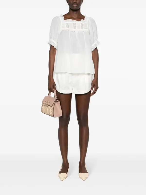 DÔEN Frances Lace-detailed Blouse - White