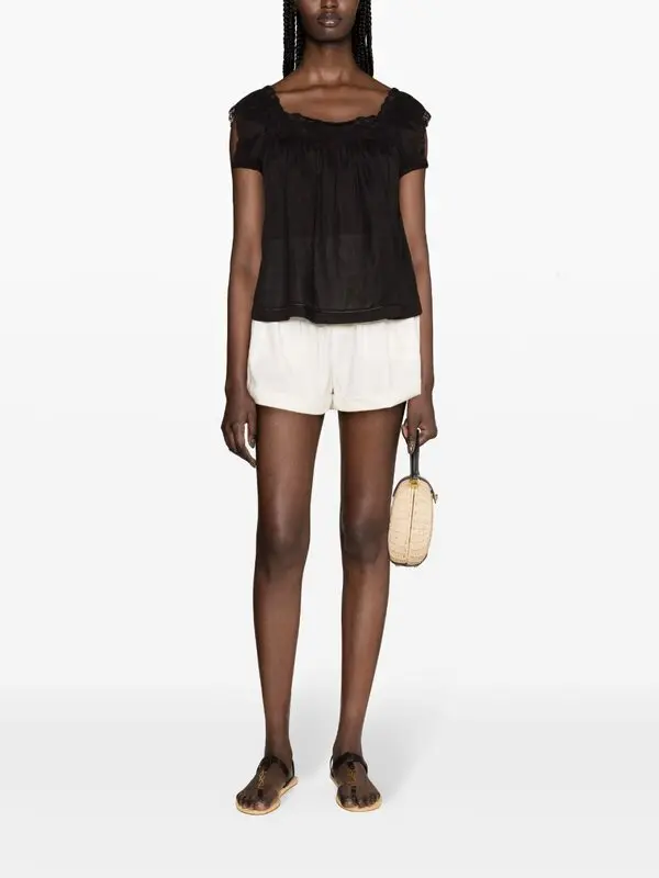 DÔEN Aphra Crochet-trim Blouse - Black
