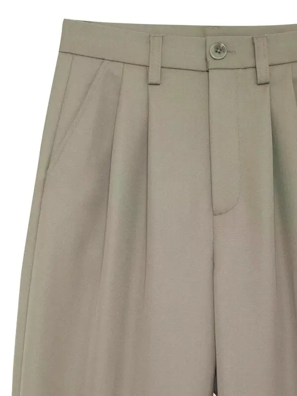 ANINE BING Carrie Pleat-detail Wool Trousers