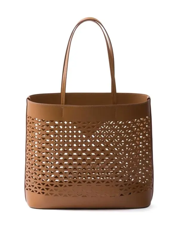 Prada Leather Tote Bag - Brown