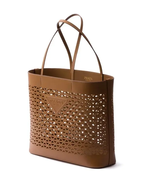 Prada Leather Tote Bag - Brown