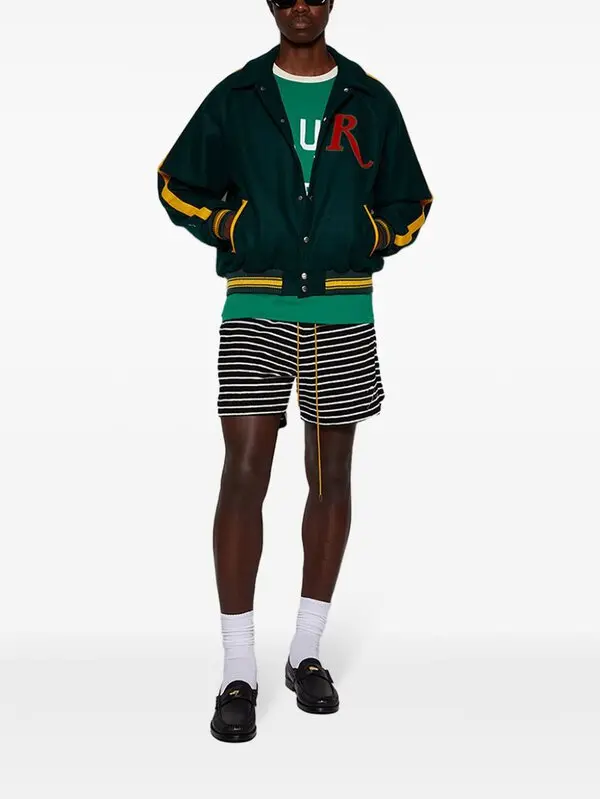 Rhude Varsity Wool Bomber Jacket - Green