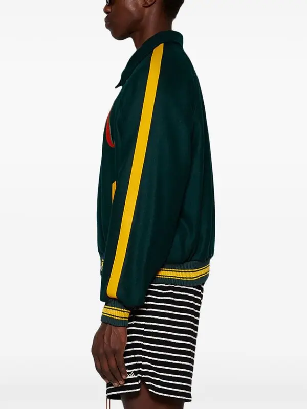 Rhude Varsity Wool Bomber Jacket - Green