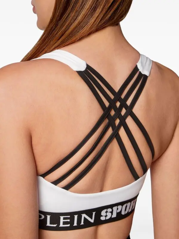 PLEIN SPORT Logo-underband Sports Bra - White
