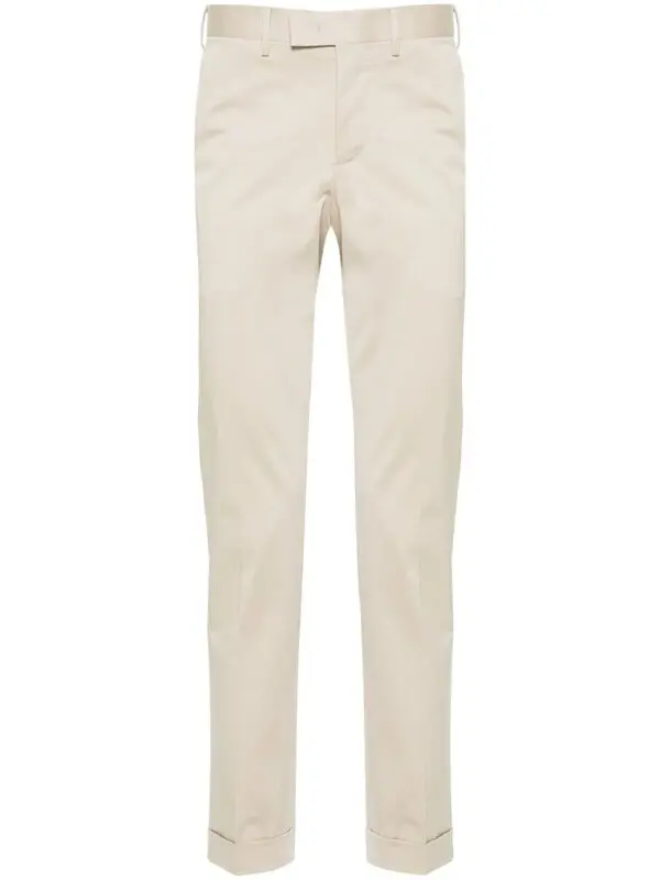 PT TORINO Pressed-crease Slim-fit Tailored Trousers - Neutrals