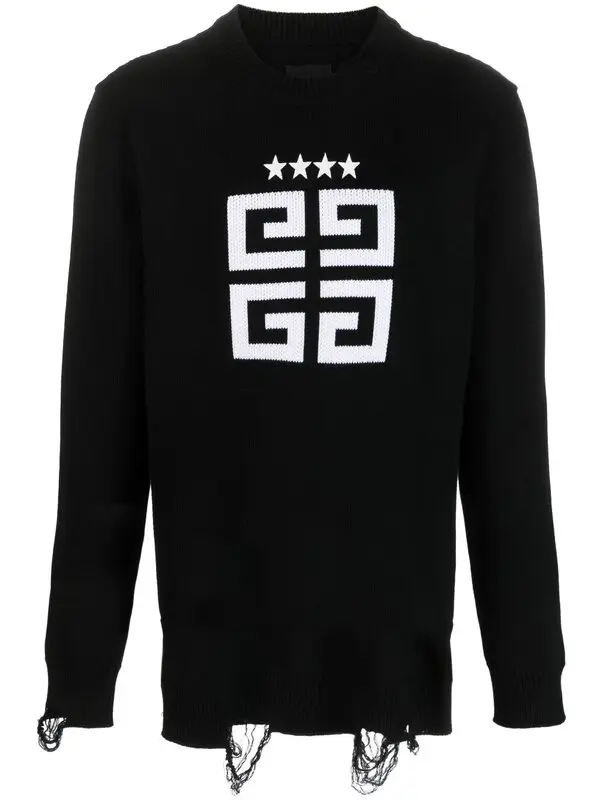 Givenchy 4g-motif Distressed Sweatshirt