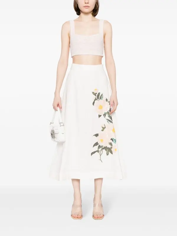 Zimmermann Natura Flare Midi Skirt