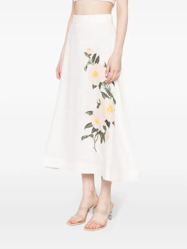 Zimmermann Natura Flare Midi Skirt