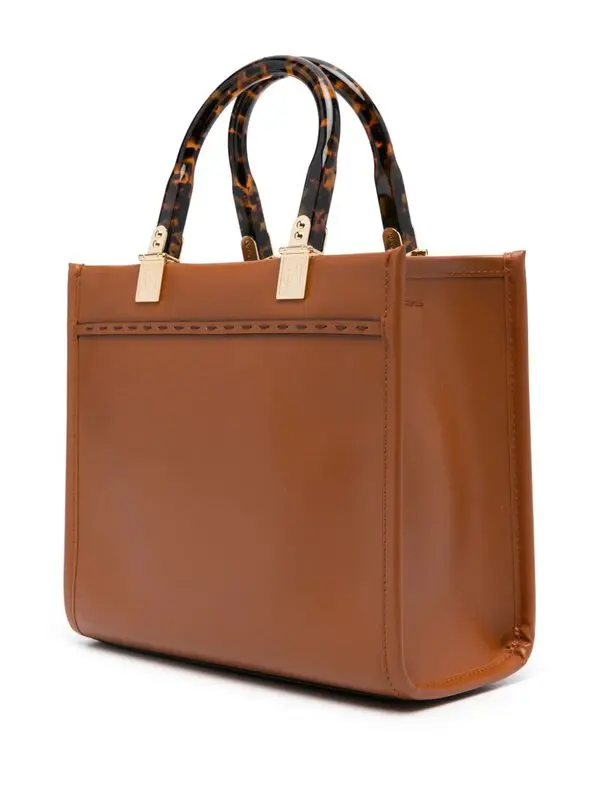 Fendi Small Sunshine Leather Tote Bag - Brown