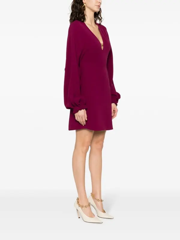 Fendi Cady Silk Minidress With Logo Plaque - Red