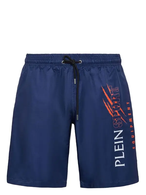 PLEIN SPORT Logo-print Swim Shorts - Blue