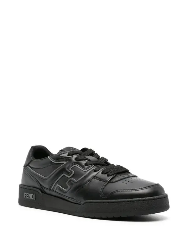 Fendi Match Leather Sneakers - Black