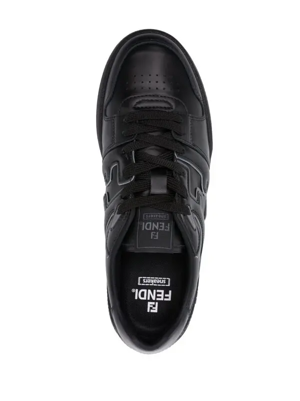 Fendi Match Leather Sneakers - Black