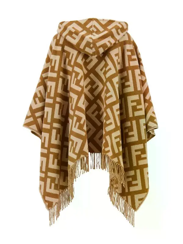Fendi Jacquard Cashmere Poncho