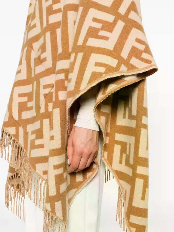 Fendi Jacquard Cashmere Poncho