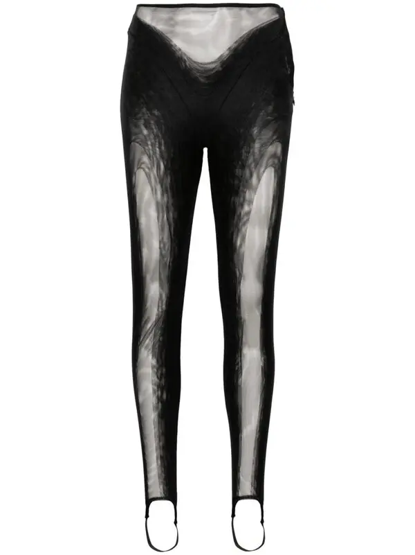 MUGLER Stirrup Mesh Leggings