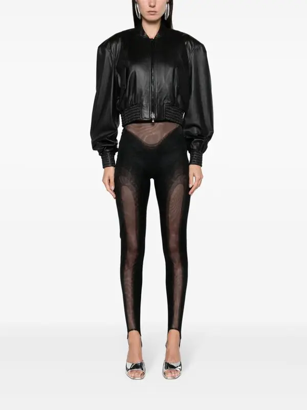 MUGLER Stirrup Mesh Leggings