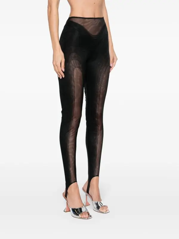 MUGLER Stirrup Mesh Leggings