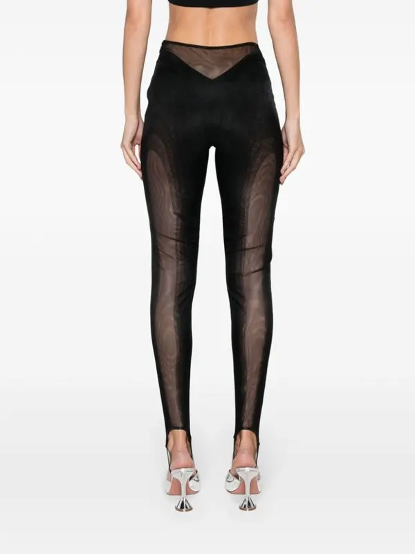 MUGLER Stirrup Mesh Leggings