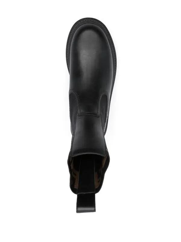 Fendi Domino Leather Ankle Boots
