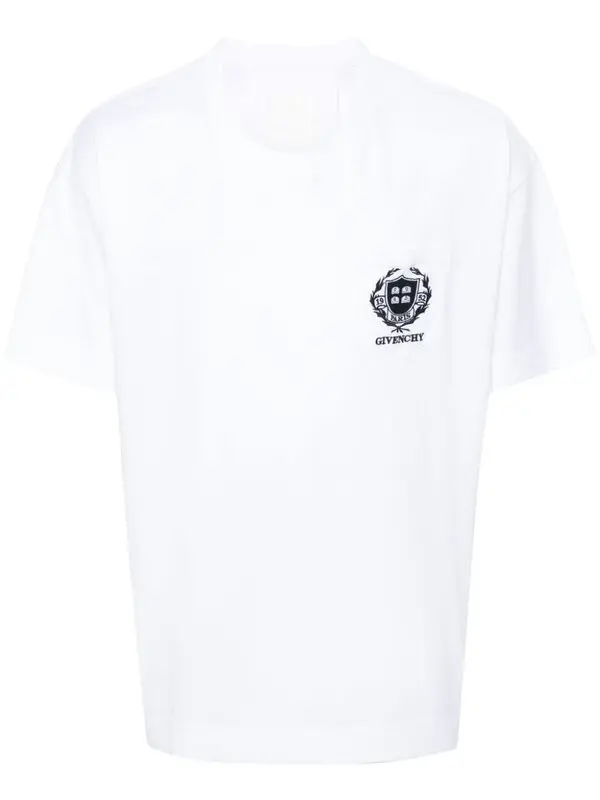 Givenchy Crest T-shirt In Cotton - White